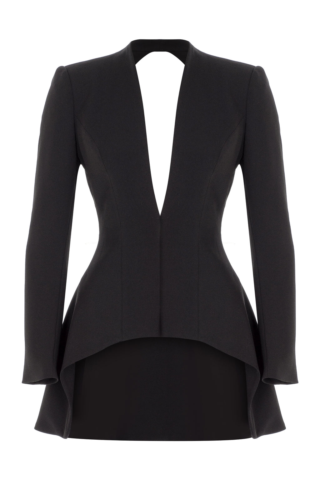 Black Crepe Cut-out Back Blazer – Belma Tvico