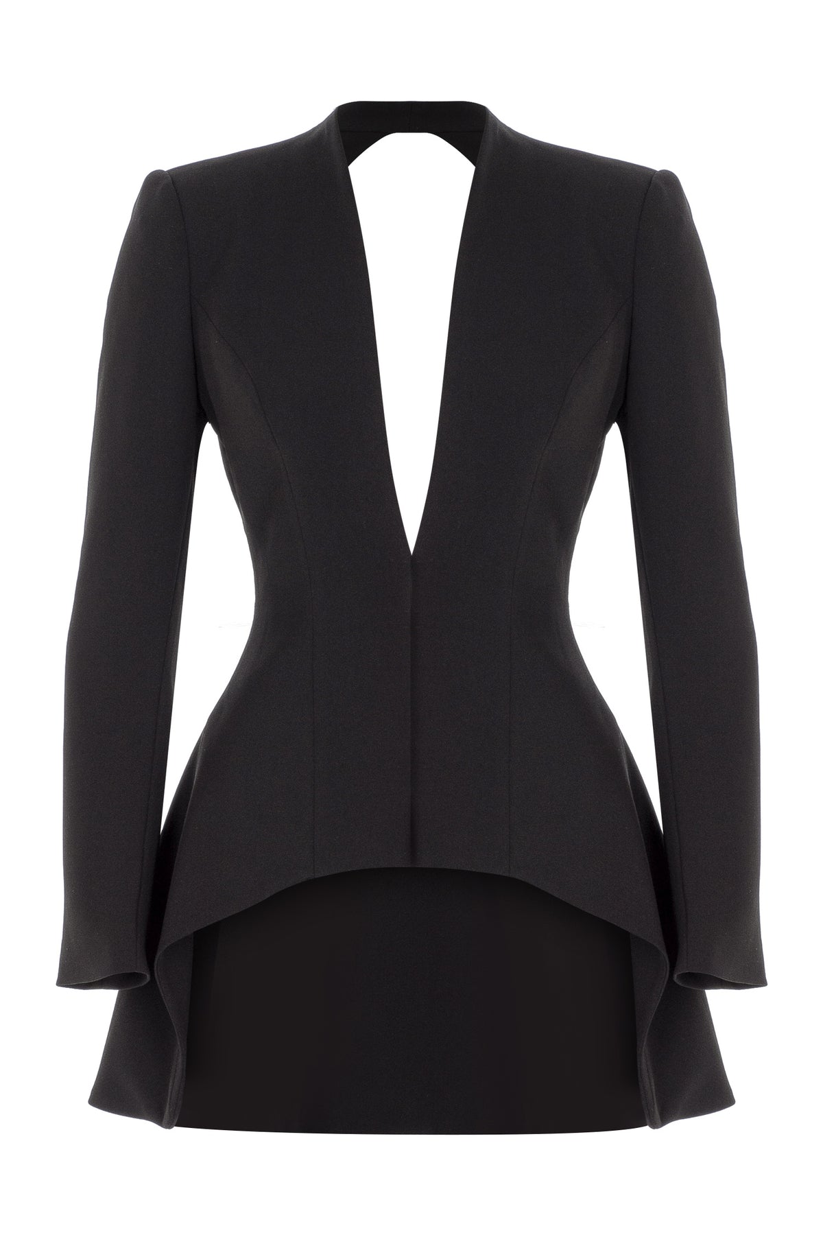 Black Crepe Cut-out Back Blazer – Belma Tvico