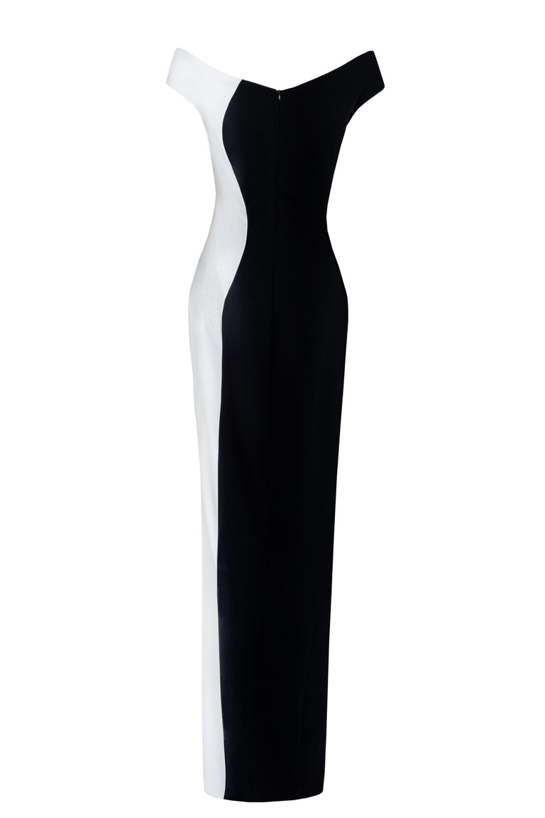 Black White Two Tone Figure Shaped Dress – Belma Tvico