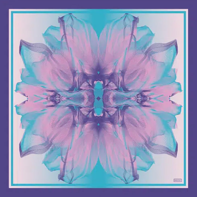 Blue Cyan Blue Sunset Printed Silk Scarf – Belma Tvico