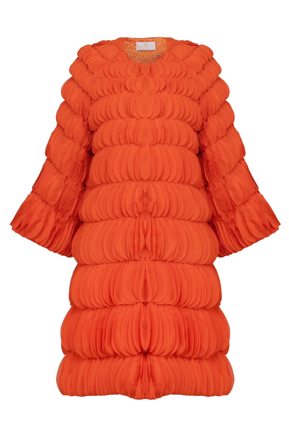 Orange Lasercut Ripple Effect Coat – Belma Tvico