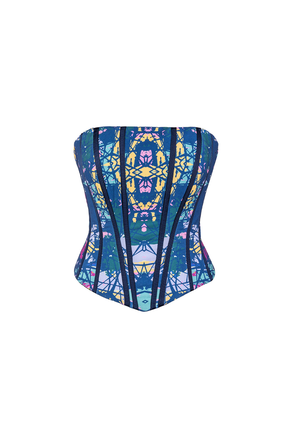 Turquoise Yellow Printed Bustier – Belma Tvico