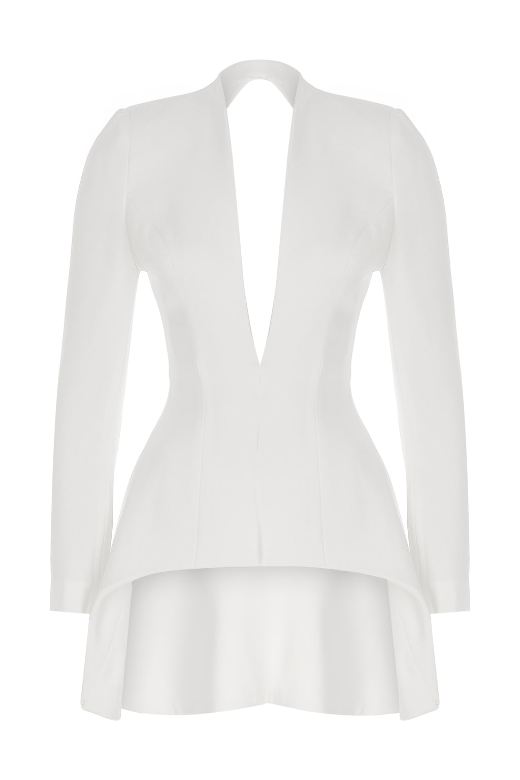 White Crepe Cut-out Back Blazer – Belma Tvico